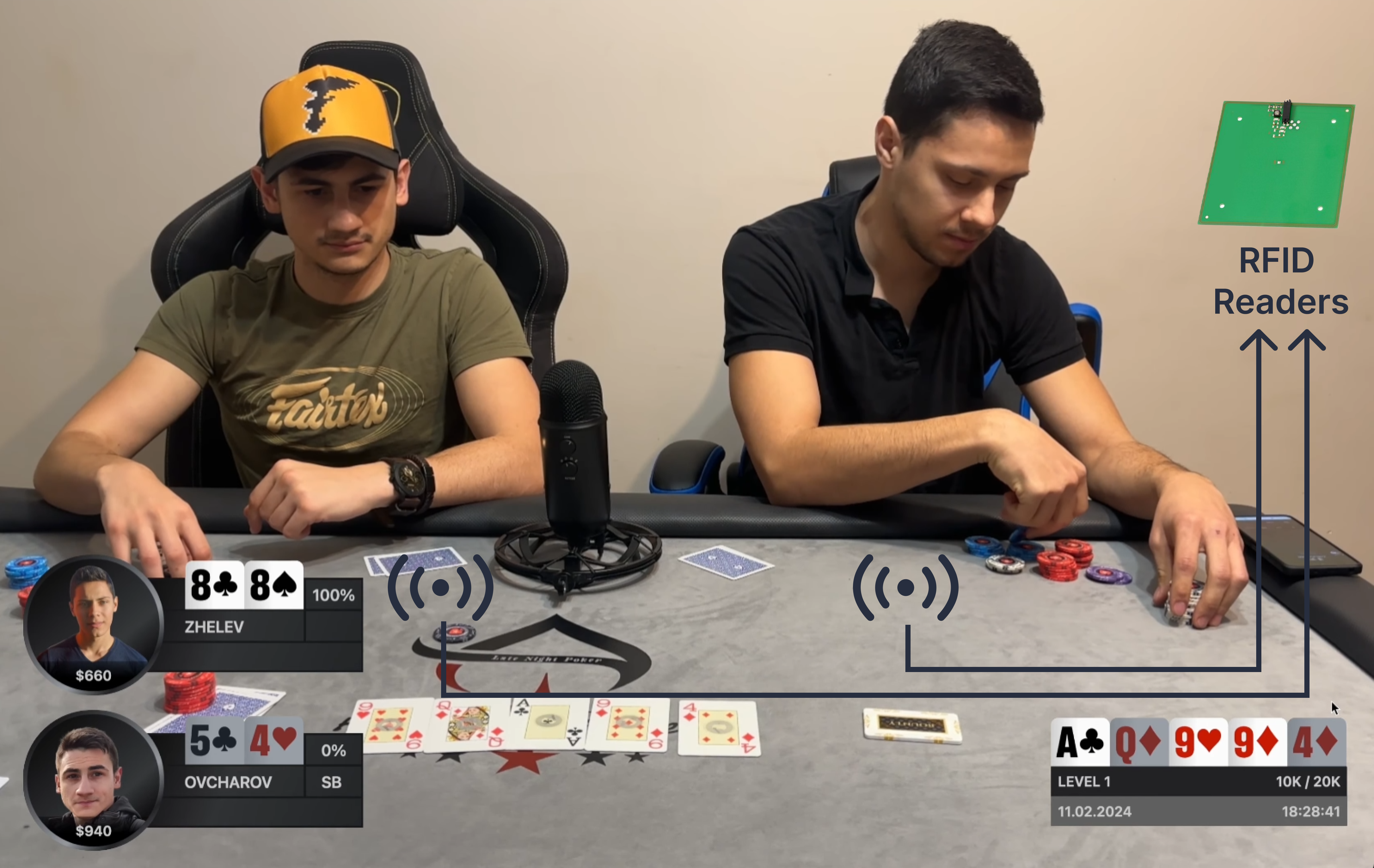 Smart poker table - RFID poker table